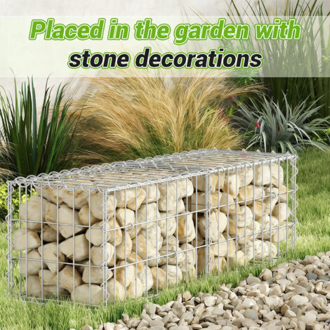 Clôture gabion et brise-vue de jardin Randaco en kit de 2 paniers inox ...