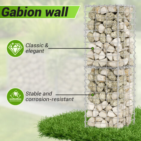 Randaco Gabion Gabions en pierre 100x30x30cm Lot de 2 Paniers en pierre ...