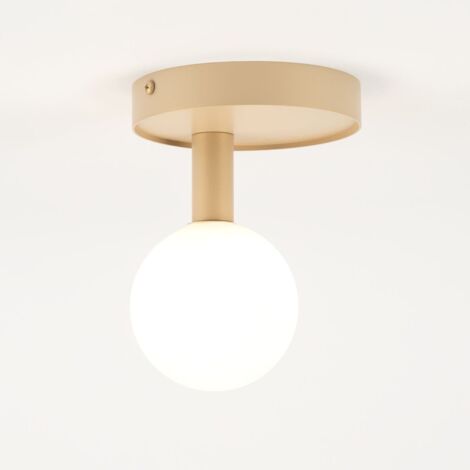 Plafoniera Sigma Perla oro sfera vetro bianco G9 12W