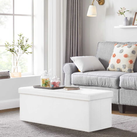 Pouf Valora PUFA LSF702V1 rangement MDF blanc moderne