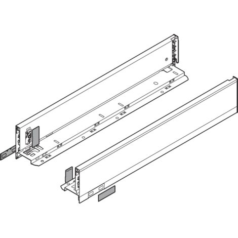 Blum LBX Zargen pure H= 90,3mm NL 650mm, Inox