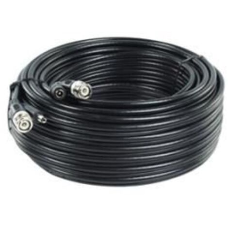 Câble vidéo BNC - HD LINE - 30m - Coaxial 75 Ohms - Connecteur DC - Noir