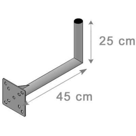 Fixation Murale en L coudée - HD LINE - Support de mât - Déport 450mm ...