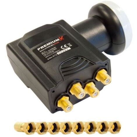 LNB Quad - PREMIUMX - Deluxe - 4 récepteurs - DVB-S2 - HD UHD 4K - 8 ...