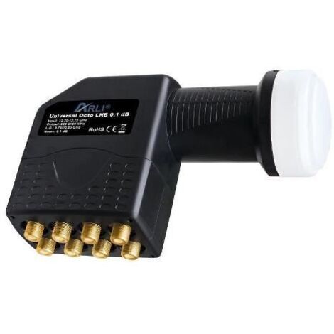 LNB Octo Tête Universelle 0,1 dB Gain 65 dB Full HD 3D Ultra HD 4K Gold