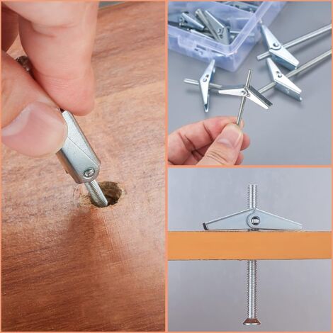 32 piezas de anclajes de resorte con alas, tornillos de cabeza M3/M5/M6 ...