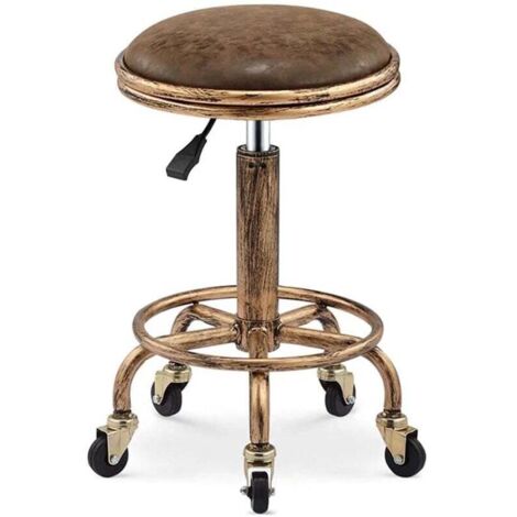 Vintage-Barhocker, Hocker mit Rollen, 360°-Drehhocker ...