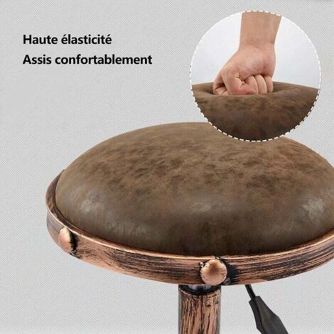 Vintage-Barhocker, Hocker mit Rollen, 360°-Drehhocker ...