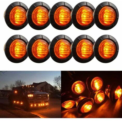 3/4 Zoll bernsteinfarbene runde LED-Birnen, Blinker, 12 V DC ...