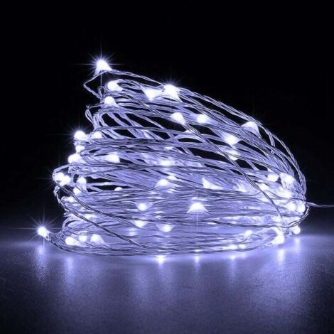 1 Packung (weiß), 20 Meter, 200 LED-Lichter, 12-V-Batteriebetriebene ...