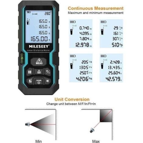Digitaler Laser-Entfernungsmesser LM50 50m Digital-Laser-Messgerät ...