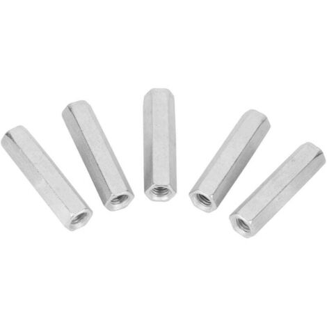 5 pezzi M8 50mm Sleeve, M8 Long Rod Hex Nut, Carbon Steel M8 Threaded ...