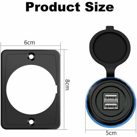 Presa USB da 12 V, doppia porta USB da 12 V, caricabatteria da auto USB ...