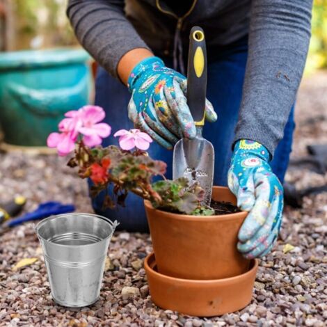 Piccolo secchio di metallo con manico, 4 cm di altezza x 5 cm di ...