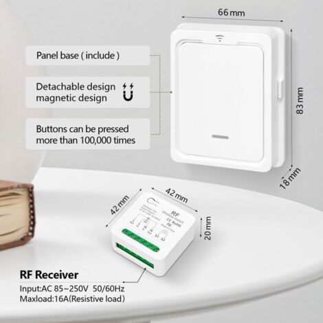 Interruttore luce wireless/Compatibile con interruttori manuali ...