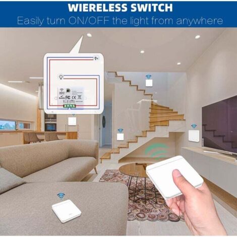 Interruttore luce wireless, interruttore di sicurezza trasmettitore RF ...