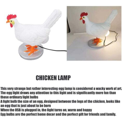 Lámpara con forma de huevo de gallina, luz nocturna LED de gallo 3D ...