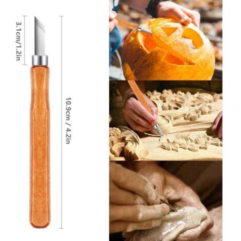 Kit de 12 herramientas para tallar madera, cincel y cuchillo para ...