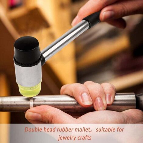 1 mazo de goma, mazo de goma de doble cara con 6 superficies de golpeo ...