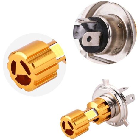 Faro LED H4 COB 18W 12V para moto, luz blanca, universal,