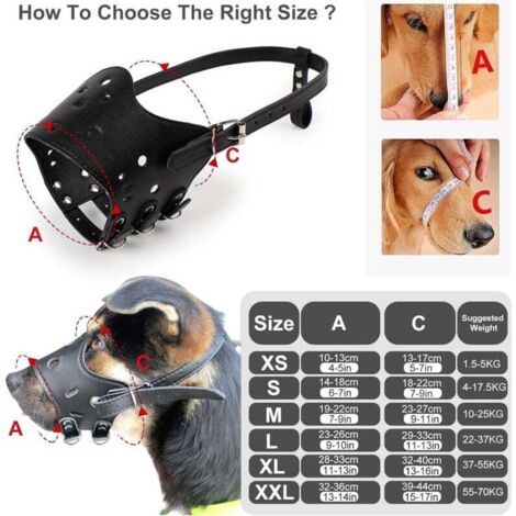 Bozal para perro, bozal de cuero antimordeduras, bozal transpirable ...