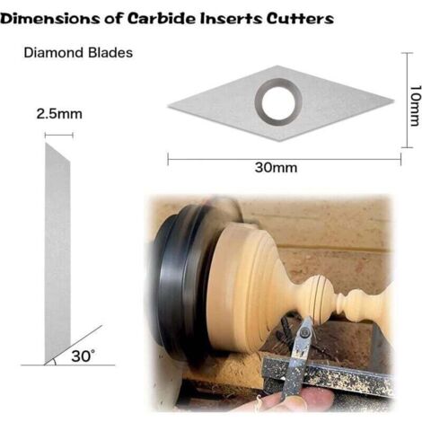 12 insertos de carburo para torneado de madera, insertos de corte ...