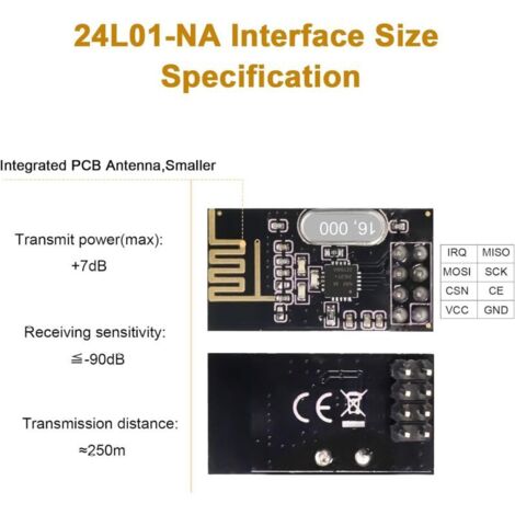 NRF24L01+ Paquete de 6 módulos transceptores de radio inalámbricos de 2 ...