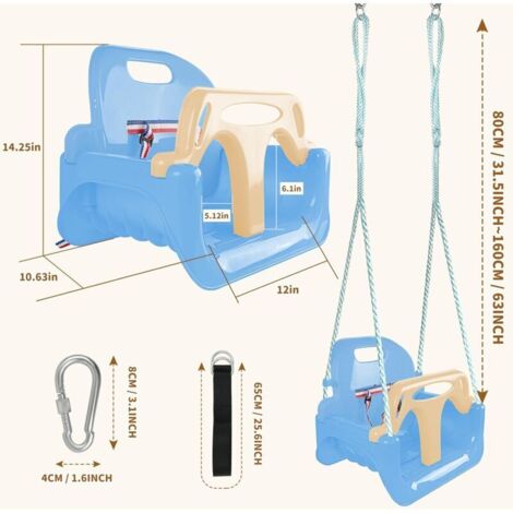 Columpio para niños, columpio tres en uno, columpio de jardín para ...