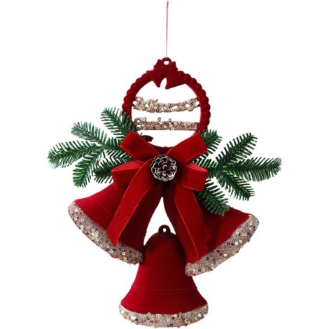 Ornements en forme de cloche - Décorations de Noël floquées convenant ...