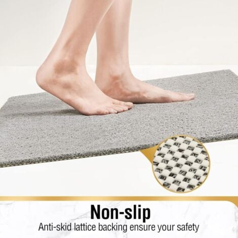 Tapis de bain antidérapant 100 x 40 cm, en PVC souple éponge, avec ...
