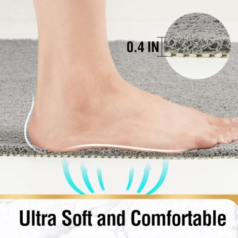 Tapis de bain antidérapant 100 x 40 cm, en PVC souple éponge, avec ...