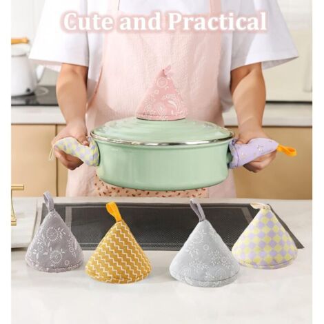 Support Poignée Casserole Coton Résistant Chaleur Gant Cuisson Four ...