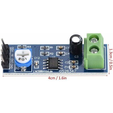 Lot de 5 Modules Amplificateur Audio LM386 200 Gain 5-12V Stéréo pour ...