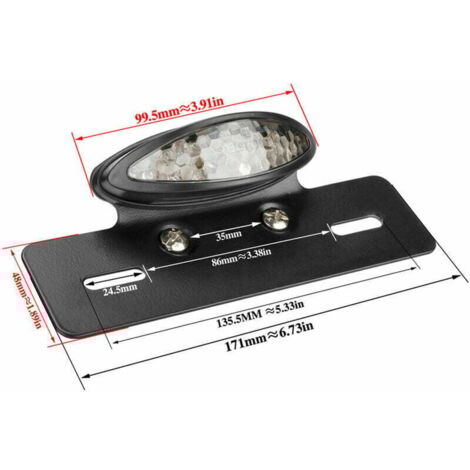 Luz trasera de motocicleta, luz de freno, luz de matrícula roja y ...