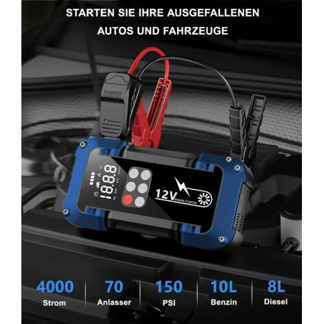 PowerTank Pro – 1200A Starthilfe, 150PSI Kompressor & 18W Powerbank