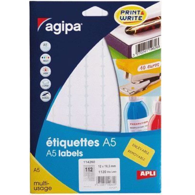 Etiquette adhesive A5 12x19 - Étui 1120