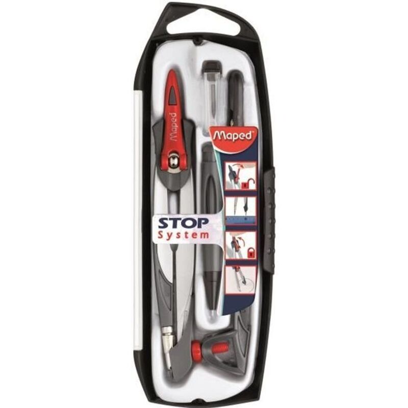 MAPED Compas Stop System Coffret 5 Pièces