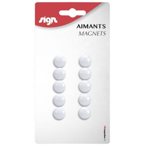 Aimants Ronds - CARPENTRAS SIGN - Lot de 10 - Diamètre 12 mm - Blanc ...