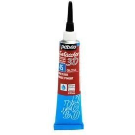 Peinture tissu - Pébéo - Setacolor 3D - Rouge piment - 20ml - Brillant