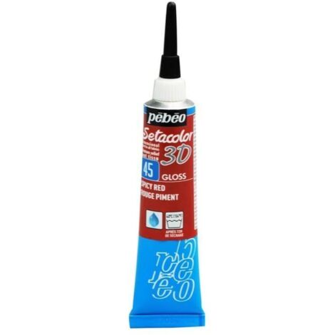 Peinture tissu - Pébéo - Setacolor 3D - Rouge piment - 20ml - Brillant