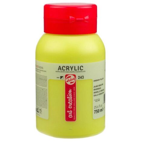 Peinture acrylique - Jaune Verdâtre - 243 - Pot de 750 ml - Talens Art ...