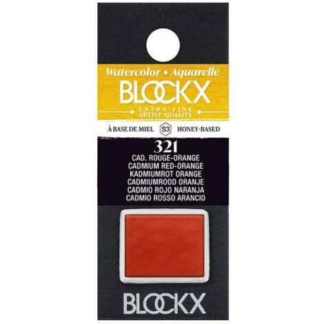 Peinture aquarelle - Blockx - Cadmium Rouge Orange - Extra-fine - Demi ...
