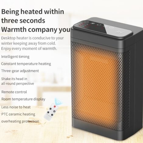 Mini Radiateur Électrique PTC, Chauffage Rapide, Protection Contre La ...