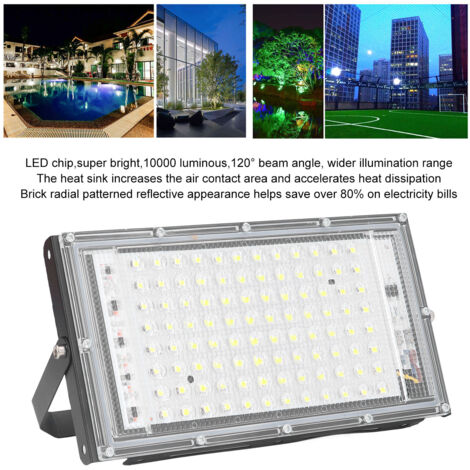 SUNXURY 100 W LED-Flutlicht, superhell, 10.000 Lumen, 120 ...