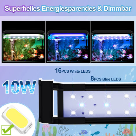 Randaco 35-50cm, luce dell'acquario del LED, lampada dell'acquario del ...