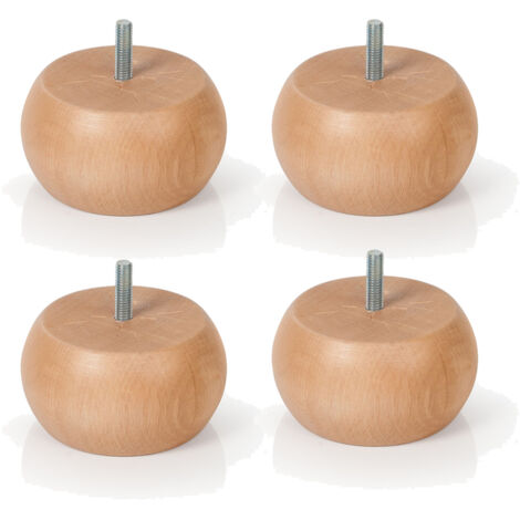 4un. Pata sofá pie mueble en madera de haya lacada con barniz natural ...