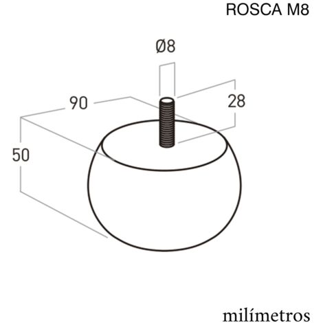 4un. Pata sofá pie mueble en madera de haya lacada con barniz natural ...