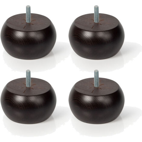 4un. Pata sofá pie mueble en madera de haya lacada con barniz wengué ...