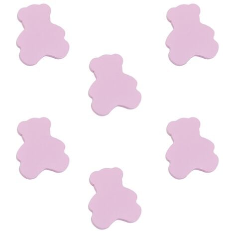 6 Un. TIRADOR Pomo Mueble BEBÉ OSO madera lacada rosa 63X54mm