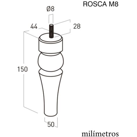4un. Pata sofá pie mueble en madera de pino lacada con barniz natural ...